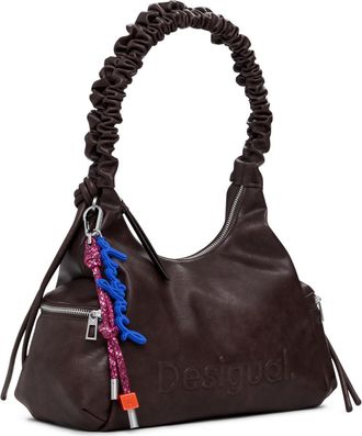 Desigual Schultertasche Montville Half Logo Shoulder Bag Chocolate dunkelbraun