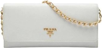 Prada Portefeuille sur cha&icirc;ne Pre-owned - Femme - Pre-owned - Blanc - Taille: ONE Size