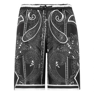 Philipp Plein Silk Shorts Paisley Foulard - - Shorts - Herren - Schwarzk - 4XL
