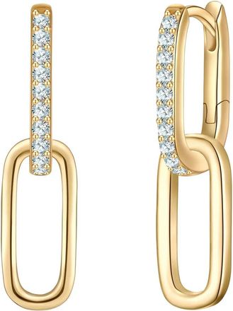 Glanzst&uuml;cke M&uuml;nchen Ohrringe - Sterling Silber Creolen Zirkonia - Gr. unisize - in Gold - f&uuml;r Damen