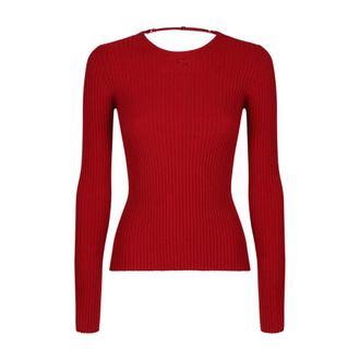 Courr&egrave;ges Lingerie-Detail Strickpullover - - Knitwear - Damen - Rot - M