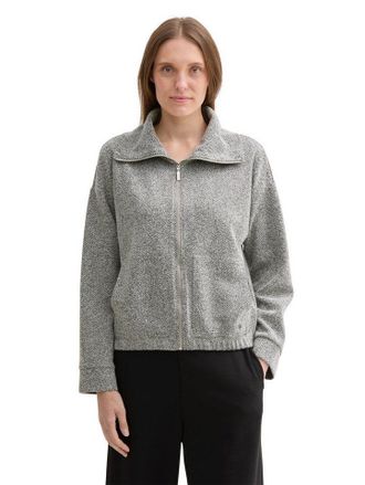 Tom Tailor Sweatjacke mit gro&szlig;em Stehkragen