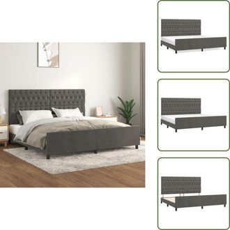 vidaXL Bettgestell ohne Matratze Dunkelgrau 200x200 cm Samt - Samtbettw&auml;sche - Doppelbett - Boxspringbett - Hochbett - Lattenrost