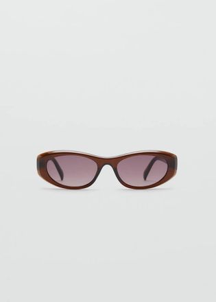 Mango Lunettes de soleil monture semi-transparente marron - Femme - Taille unique - MANGO