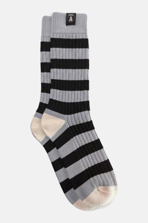 Derbe Derbe Socken Basic Knit Striped Grau Schwarz Gestreift