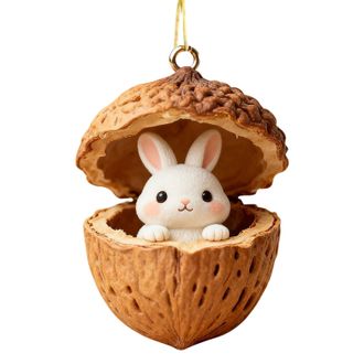 Generic Christmas Ornament - 2D Acrylic Animal Walnut Holiday Pendant | Tree Ornament - for Holiday Home Indoor Winter Party Wall Window Farmhouse