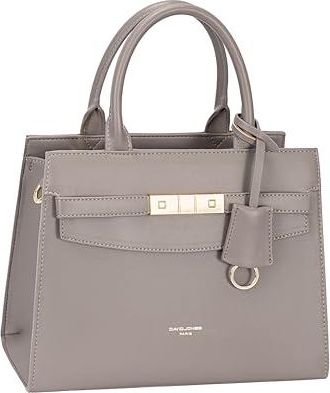 David Jones Paris - Sac à main Femme - Porté main - Similicuir PU - Taille Moyenne - Bijouterie Dorée - Chic Elégant Ville Classique (FUNGI)