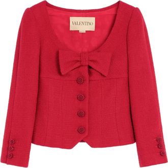 Valentino Garavani Tweed-Blazer mit Schleifendetail - Rot