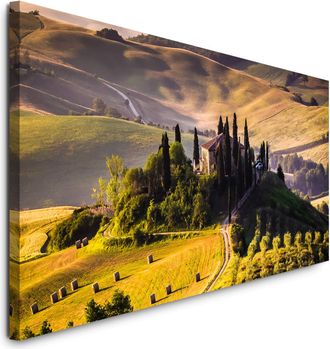 Paul Sinus Art GmbH Toskana Italien 120x 50cm Panorama Leinwand Bild XXL Format Wandbilder Wohnzimmer Wohnung Deko Kunstdrucke