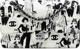 Chanel Hobo Bags - Medium Classic Canvas Coco Mademoiselle Double Fla - Gr. unisize - in Wei&szlig; - f&uuml;r Damen