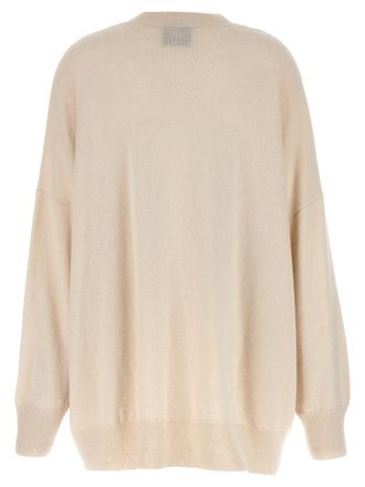Nude Oversized Wool V-Neck Sweater - Beige