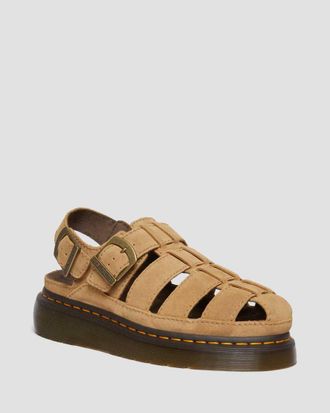 Dr. Martens Wrenlie Bronx Wildleder Fisherman Sandalen in Br&auml;unen/Braun, Gr&ouml;&szlig;e: 36