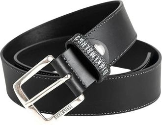 Dirk Bikkembergs Ceinture en cuir avec boucle griff&eacute;e - Femme - Accessoires - Noir - Taille: 95 CM
