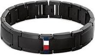 Tommy Hilfiger Jewelry Bracelet à Maillons pour Homme en Acier Inoxydable Noir avec le Drapeau Iconique de 2790659