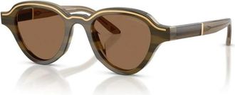 Emporio Armani Homme, Accessoires, Brun, Taille: 47 MM Irregular Lunettes de soleil