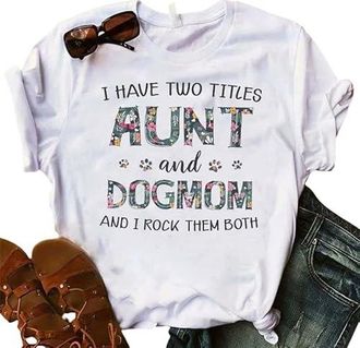 Keephen Maman Chat Maman Chien T-Shirts pour Femmes Patte de Chat Patte de Chien Impression 3D T-Shirt Manches Courtes Col Rond Animal de Compagnie Amoureux G