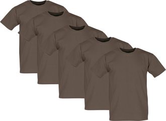 Fruit Of The Loom Valueweight T Shirt 5er-Pack Herren, Chocolate, XL