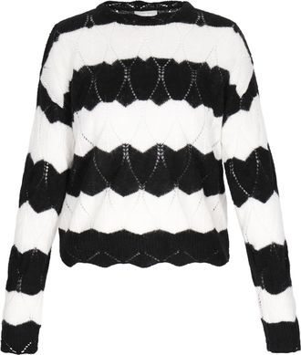 Usha Pullover Frauen schwarz/offwhite