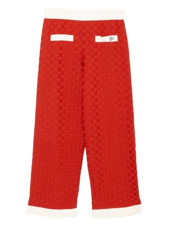 Karl Lagerfeld pantalon en maille &agrave; empi&egrave;cements contrastants - Rouge
