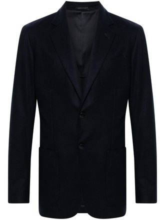 Giorgio Armani blazer à fini feutré - Bleu