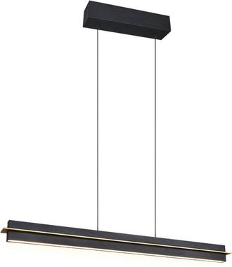 Trio Suspension LED, plafonnier, noir, dor&eacute;, tactile, dimmable, H 150 cm