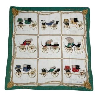 Celine Foulard en soie Vintage Pre-owned - Femme - Pre-owned - Vert - Taille: ONE Size