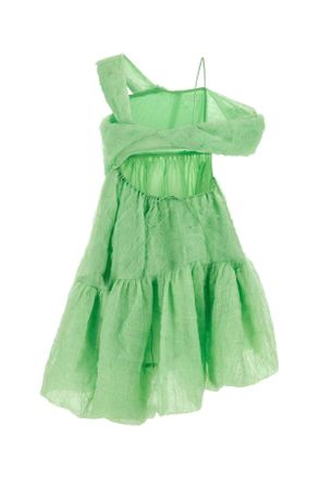 Cecilie Bahnsen Womens Green Silk Blend Soon Mini Dress Parakeet Abiti