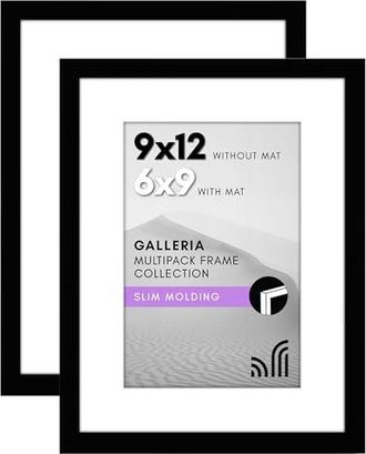 Americanflat Galleria Collection Lot de cadres photo 22,9 x 30,5 cm en plexiglas poli Noir