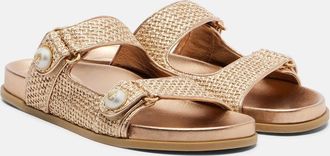 Jimmy Choo London Mules Fayence &agrave; effet raphia