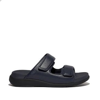 FitFlop Mens F-Mode Go Adjustable Two-bar Slides Sandal, bleu marine, 43 EU