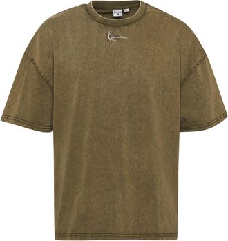 Karl Kani Herren KM234-057-2 KK Small Signature Heavy Jersey Washed Boxy Tee Dark Olive, L