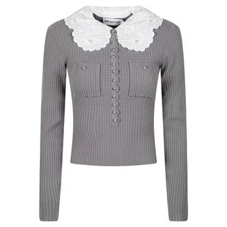 Self Portrait Femme, Tops, Gris, Taille: 42 FR Crewneck