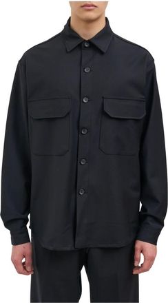 White Sand Homme, Vestes, Noir, Taille: L Overshirt Misto Lana