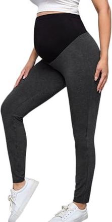 Missmao Pantalon de Yoga Ample pour Femme Enceinte - Pantalon de Grossesse - Pantalons de Jogging de Sport Taille Haute - Pantalons de Maternit&eacute;,Noir Gris,XL