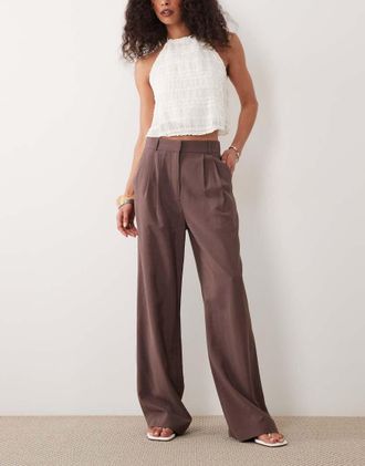 Abercrombie & Fitch Pantalon densemble large habill&eacute; - Marron