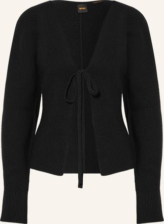 HUGO BOSS Strickjacke Fumm schwarz