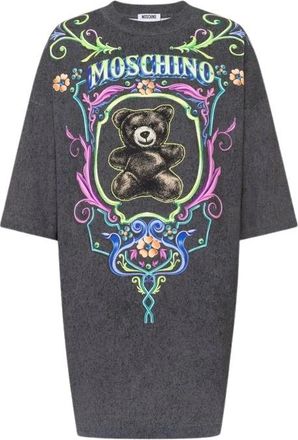 Moschino Teddyb&auml;r Kleid aus schwerer Baumwolle - - Dresses - Damen - Schwarzk - XS