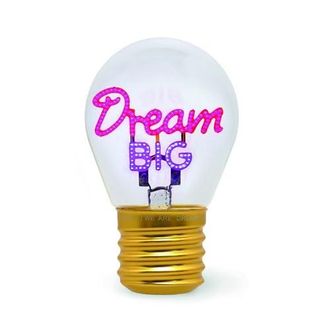 Legami Gl&uuml;hbirnenf&ouml;rmige Tischlampe, wiederaufladbar mit USB Kabel, kabellos, Gl&uuml;hbirnen Fiktion, Dream Big Thema, 6,8 x 10,3 cm