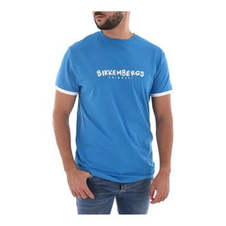 Dirk Bikkembergs TShirt aus Stretch-Baumwolle mit Logoprint - - Tops - Herren - Blau - M