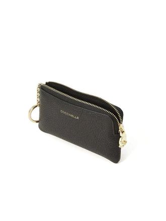 Coccinelle Womens Coin Purse Black Cowhide Bags - Cases