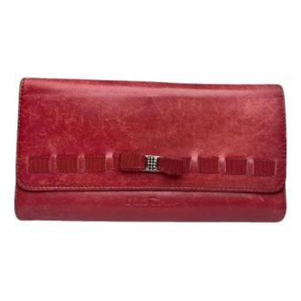 Ferragamo Portefeuille en cuir Pre-owned - Femme - Pre-owned - Rouge - Taille: ONE Size
