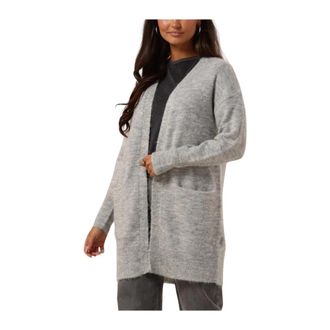 Selected Langer Strickcardigan Lulu New Style - - Knitwear - Damen - Grau - L