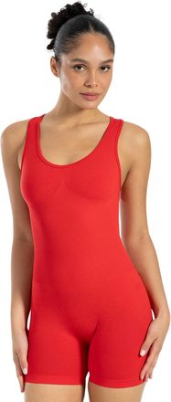 Smilodox Jumpsuit Damen Doralia, kurzer Einteiler mit Racerback & R&uuml;ckenausschnitt, enganliegende Passform, elastisches Material Overall, ideal f&uuml;r Fitness, St