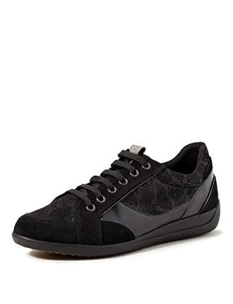 Geox Femme D Myria B Sneakers, Black, 42 EU