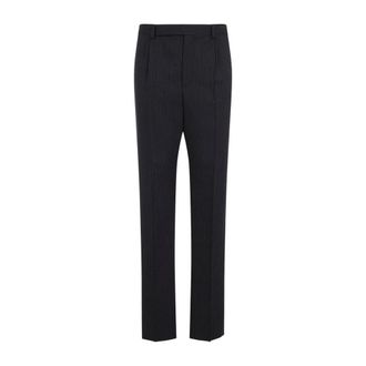 Saint Laurent Tapered Wollhose - - Trousers - Herren - Grau - L