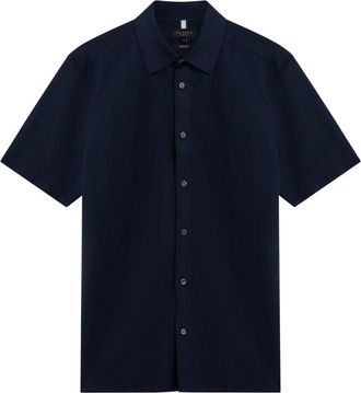 Ted Baker Zebra Regular Navy Leinenhemd