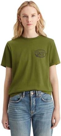 Scotch & Soda T- Shirt à Coupe régulière sur la Poitrine, Moss Green 0445, Medium Femme