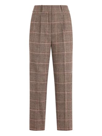 PESERICO pantalon &agrave; carreaux - Marron