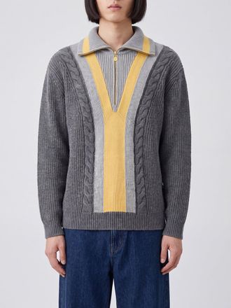 Dr&ocirc;le de Monsieur Dr&ocirc;le de Monsieur Pullover mit abstraktem Muster aus Wolle und Kaschmir mit Rei&szlig;verschluss