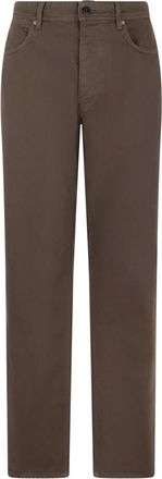 Stone Island Homme, Pantalons, Brun, Taille: W34 Pantalon Coupe Droite en Twill de Coton